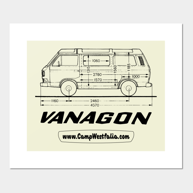 Vanagon Technical Drawing, light - T3 Vanagon Westfalia - Posters and ...