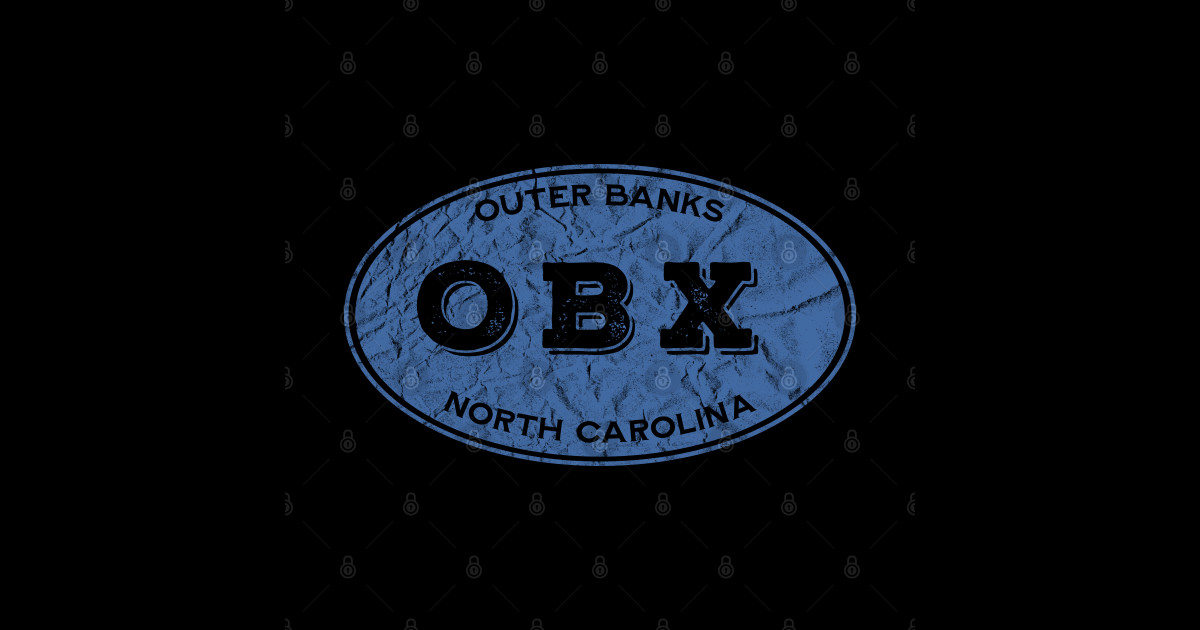 OBX Oval Distressed - Obx North Carolina - Sticker | TeePublic