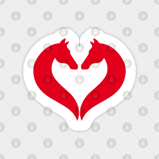 I love horse riding, heart with horse heads - I Love - Magnet | TeePublic