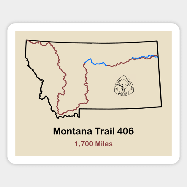 Montana Trail 406 - Montana Trails - Sticker | TeePublic