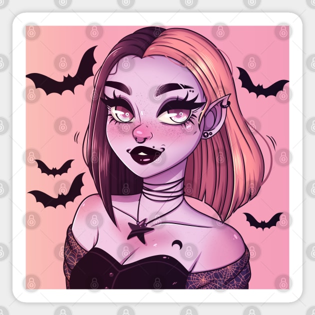 purple vampire girl cartoon