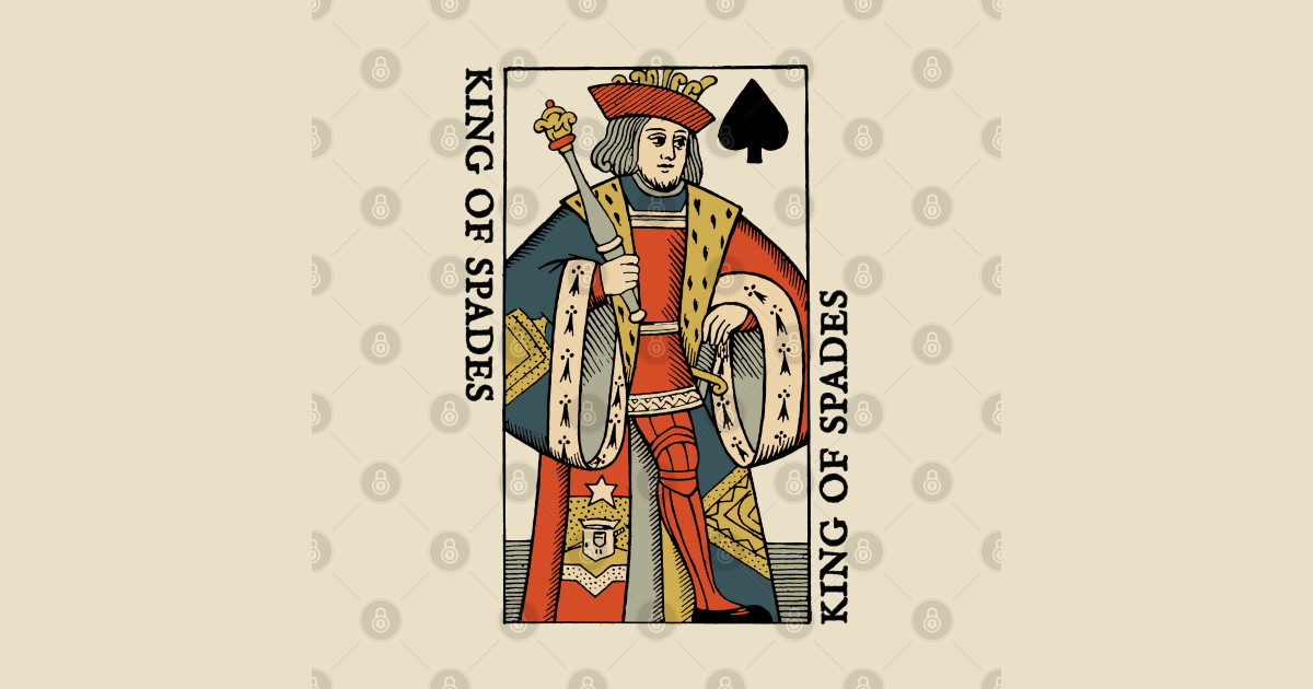 Original Standard Character of Playing Card King of Spades - Vintage ...