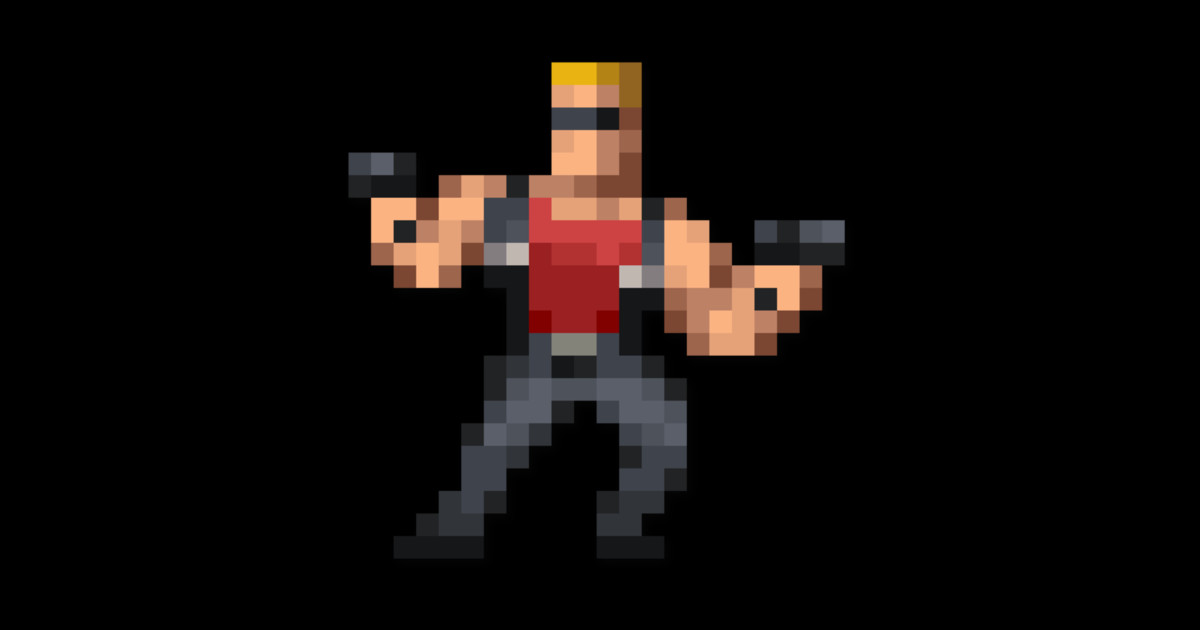 Duke Nukem low-res pixelart - Duke Nukem - Sticker | TeePublic