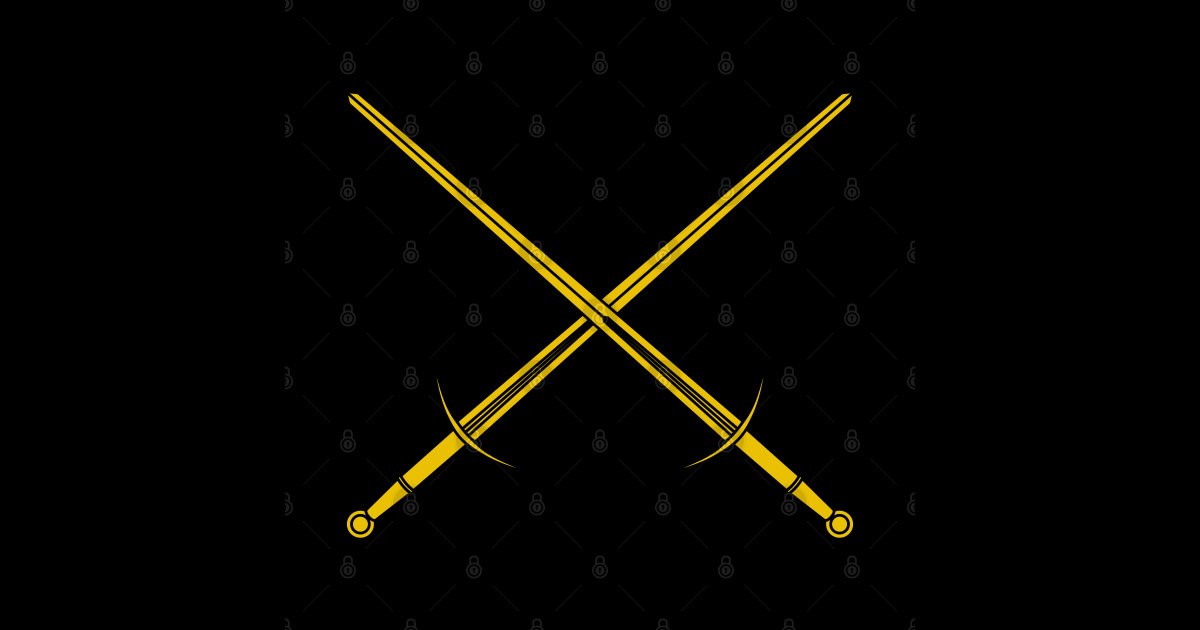 Hand and a half swords / Crossed bastard swords (gold) - Hand And A ...