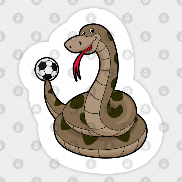 Snake as Soccer player with Soccer ball - Snakes - Sticker | TeePublic