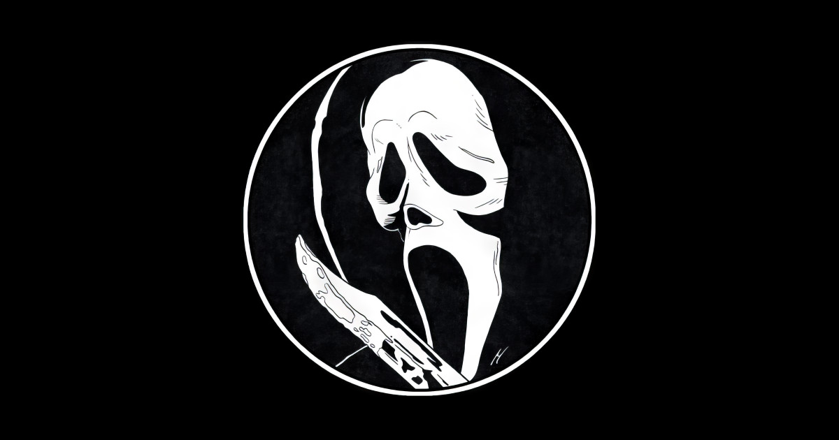 Ghostface Scream Circle Black And White - Scream - Sticker | TeePublic