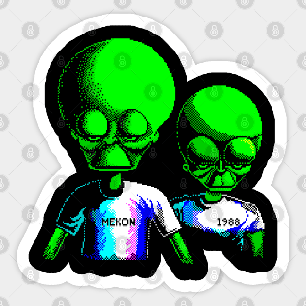 The Mekon Aliens 8 bit Art - 8bit - Sticker | TeePublic