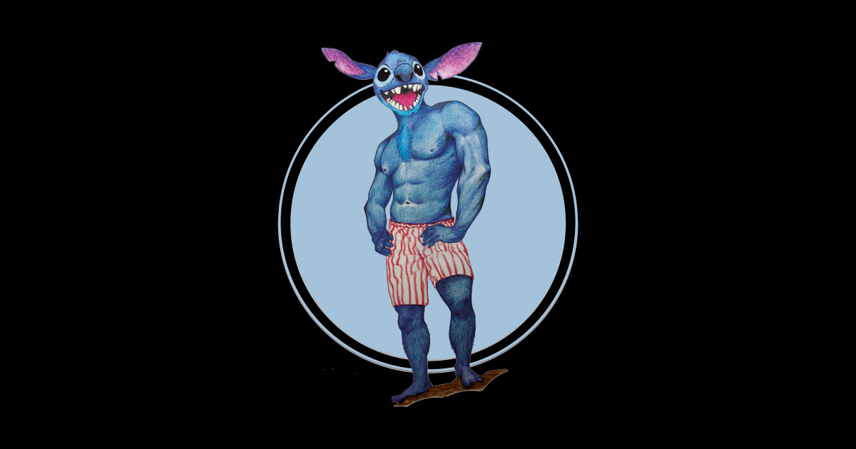 Muscle Stitch - Stitch - Sticker | TeePublic