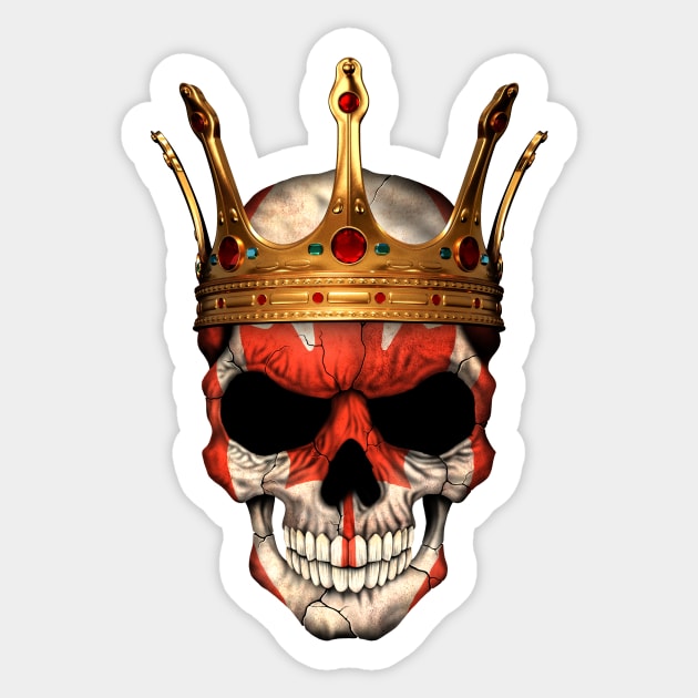 Canadian Flag Skull with Crown - Canadian Pride - Sticker | TeePublic