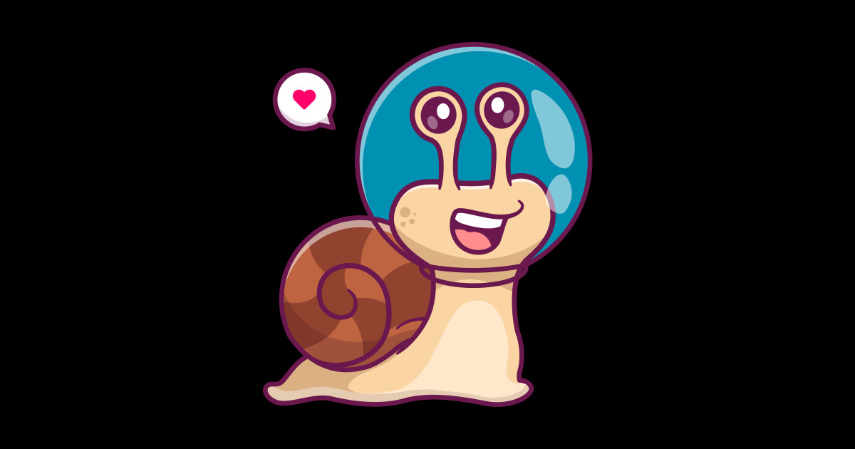 Cute Snail Astronaut Cartoon - Cute Snail Astronaut Cartoon - Sticker ...