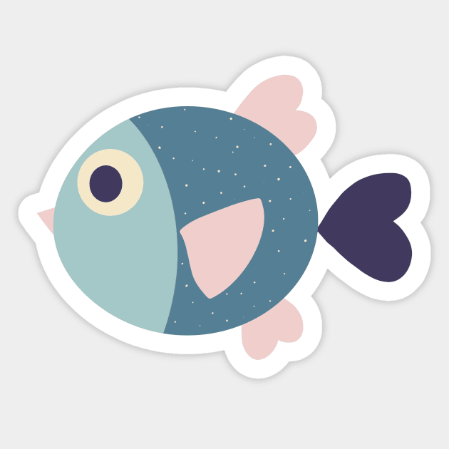 Cute fish - Fish - Sticker | TeePublic