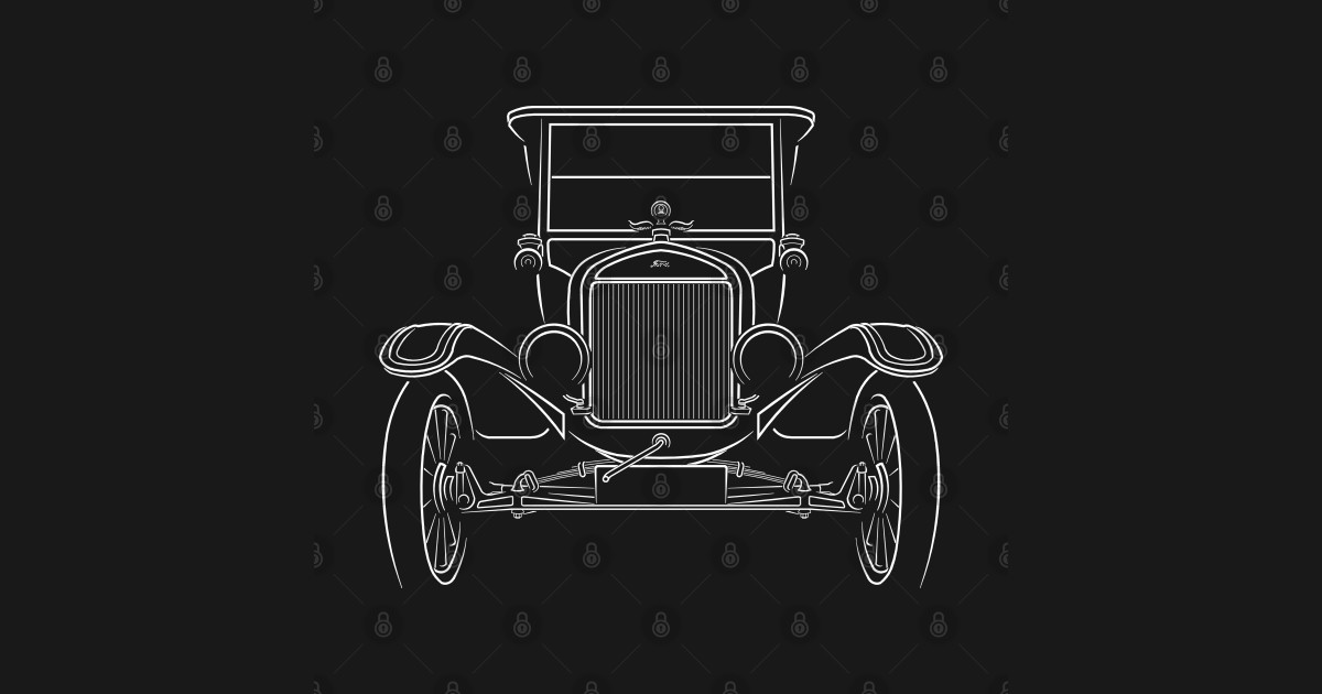 1925 Ford Model T - front stencil, white - Model T - Kids T-Shirt ...