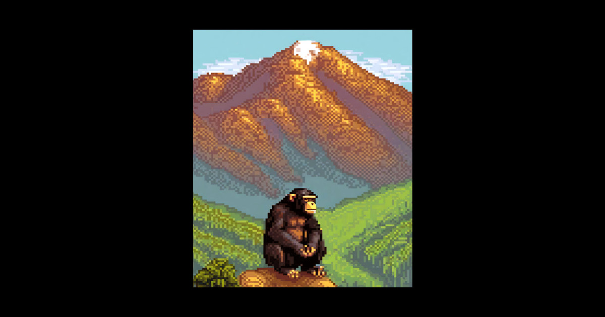 Chimpanzee, Pixel Art - Chimpanzee Pixel Art Lover - Sticker | TeePublic