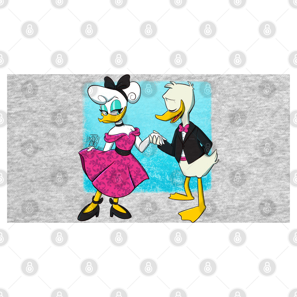 Fancy Donald and Daisy - Donald Duck - Long Sleeve T-Shirt | TeePublic