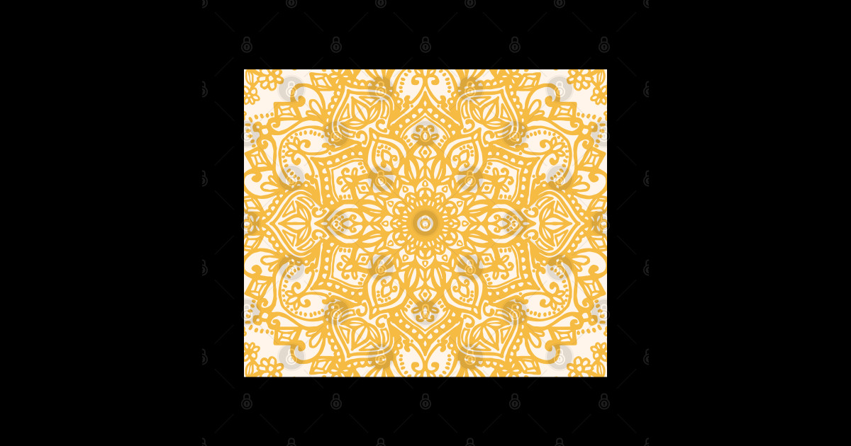 Yellow Mandala Pattern - Pattern - Sticker | TeePublic