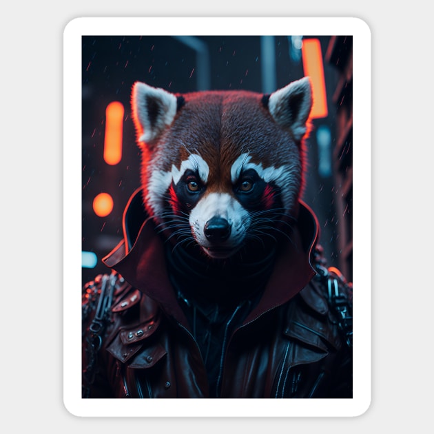 Red Panda Rain Rebel - Red Panda - Sticker | TeePublic