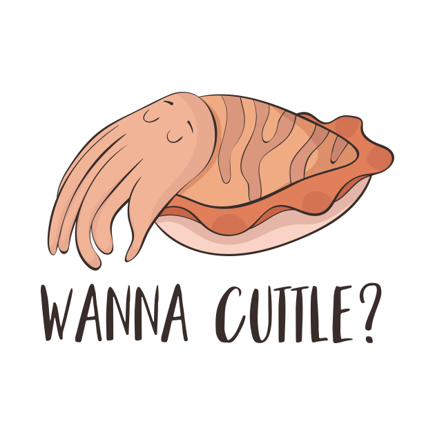 Wanna Cuttle? Cute Funny Cuttlefish Gift - Animal - T-Shirt | TeePublic