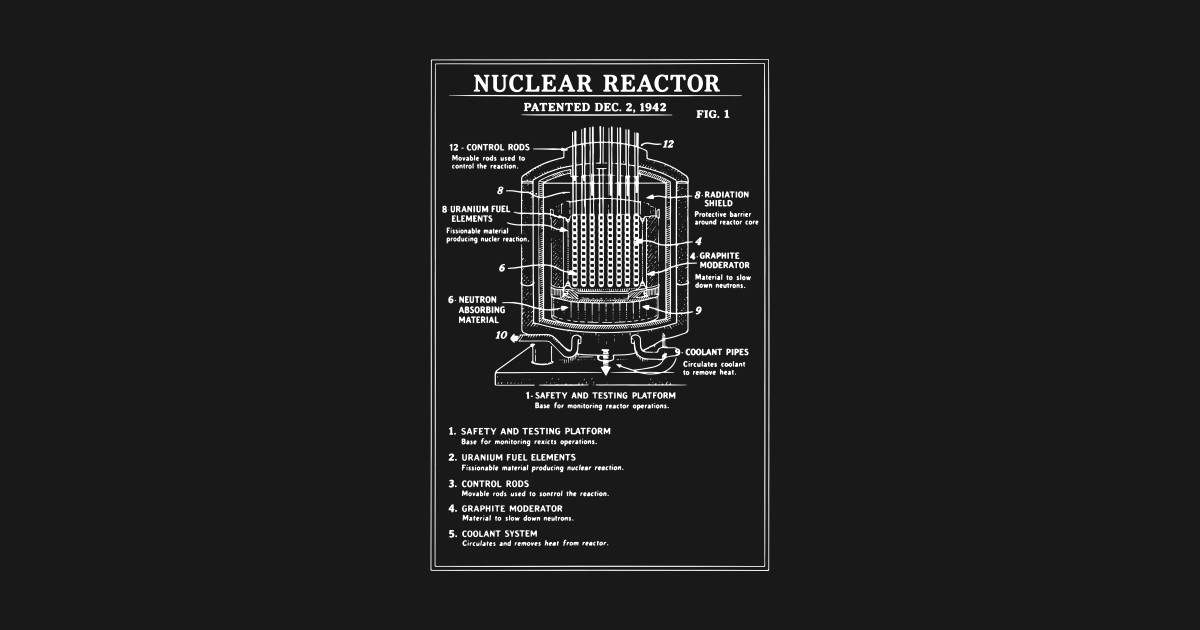Nuclear Reactor Blueprint Diagram - Nuclear Reactor - T-Shirt | TeePublic