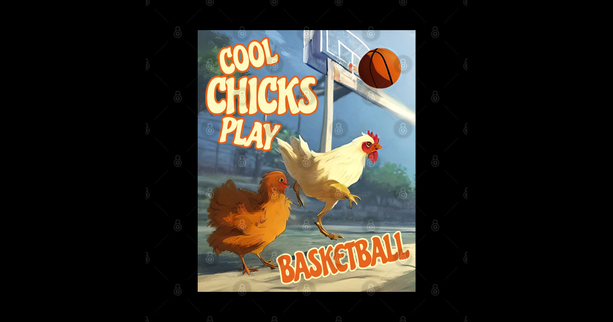 Cool Chicks Play Basketball - Chickens - Sticker | TeePublic