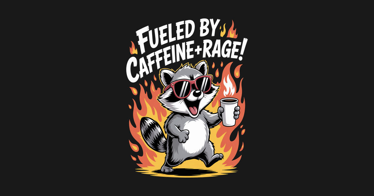 Fueled By Caffeine Rage - Fueled By Caffeine Rage - T-Shirt | TeePublic