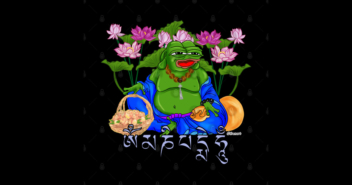 Apustaja Happy Buddha (Budai)/Lotus Design/ om mani padme hum ...