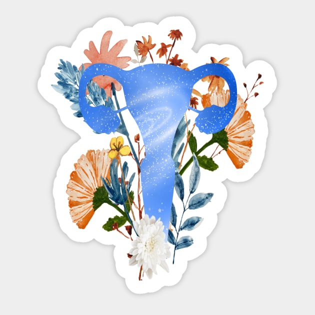 Floral Uterus - Mood - Sticker | TeePublic