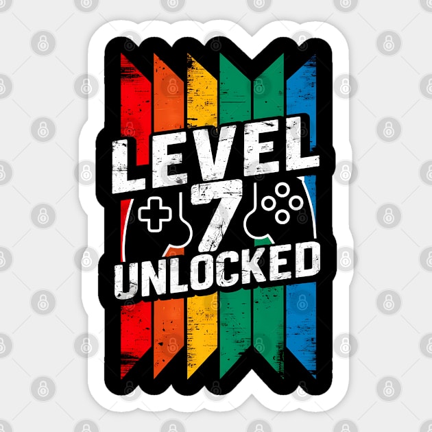 Level 7 Unlocked | Back To School - Level 7 Unlocked - Sticker | TeePublic