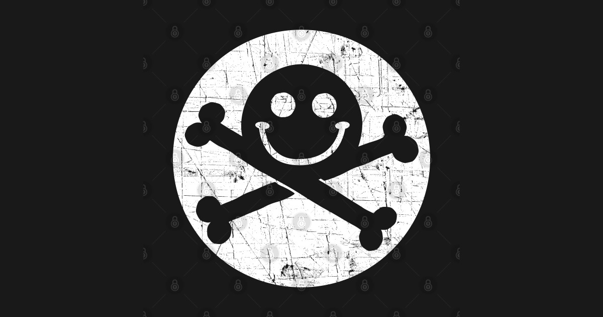 Smiley Bones-Smiley Face with Crossbones-Distressed - Smiley Face With ...