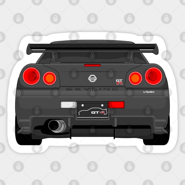 GTR R34 DARK-GREY - Nissan Skyline Gtr R34 - Sticker | TeePublic