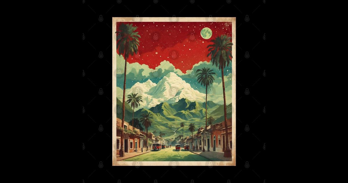 Lima Peru Starry Night Tourism Travel Vintage Poster Art - Peru ...