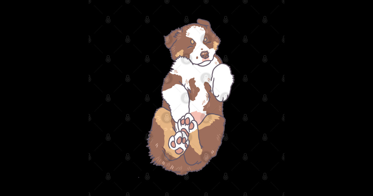 Red Tri Aussie Puppy - Australian Shepherd - Sticker | TeePublic