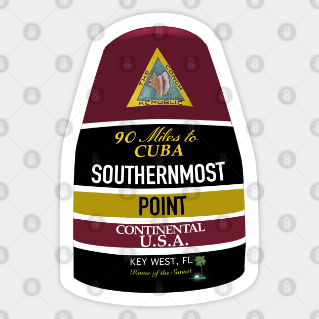 Southernmost Point Buoy - Key West Souvenir - Sticker | TeePublic