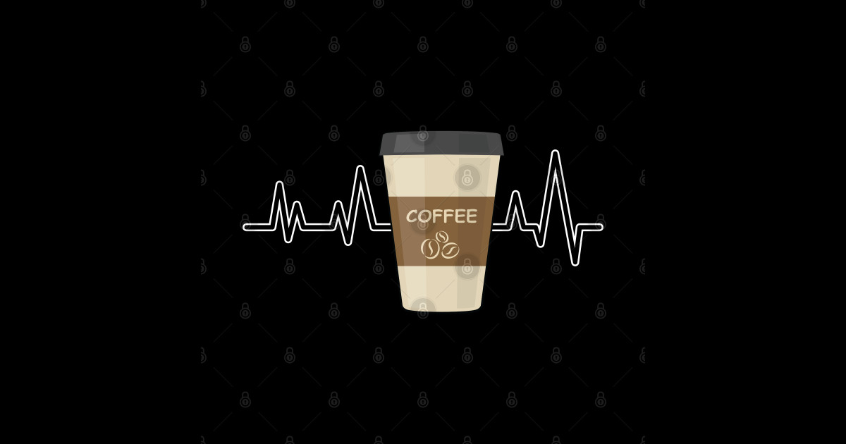 Heartbeat Pulse - Coffee - Coffee - Sticker | TeePublic