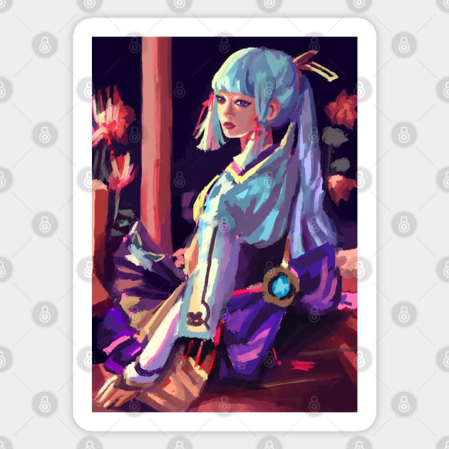 Ayaka Genshin Impact Anime Fan art - Kamisato Ayaka - Sticker | TeePublic