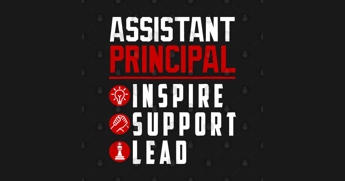 Assistant Principal Inspire Support Lead Vintage Red Text School Admin ...