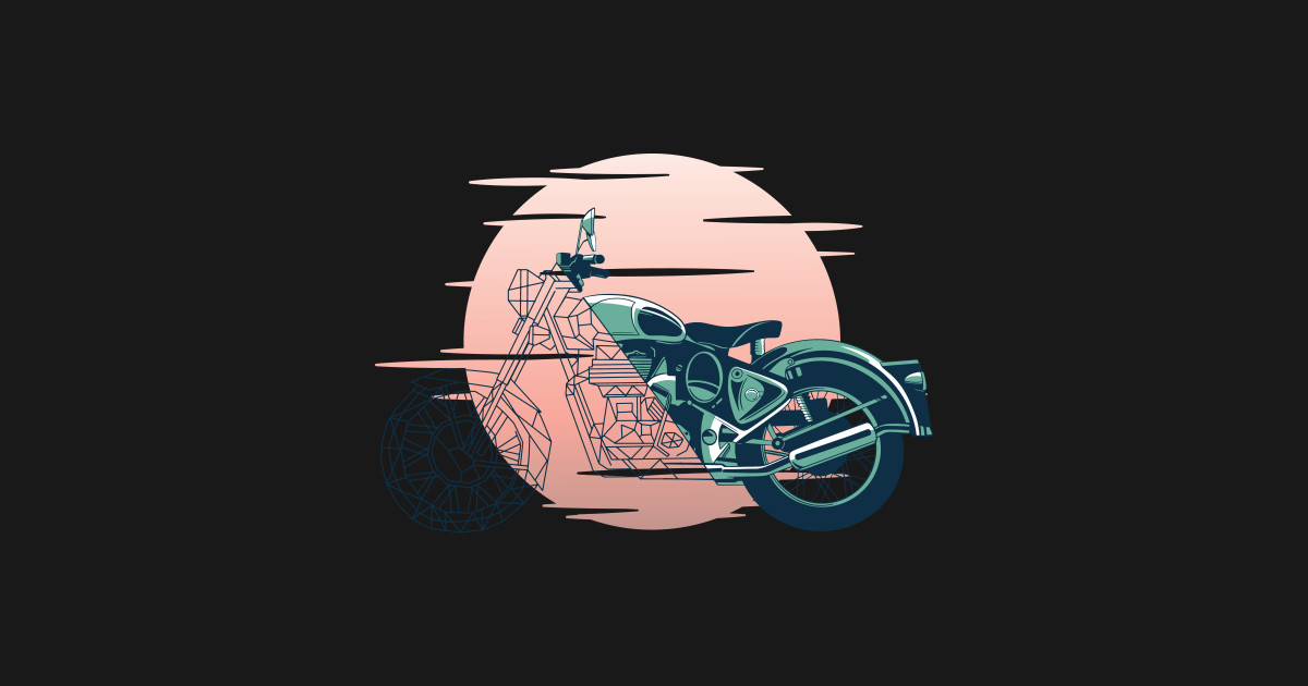 vintage motorcycle geometric retro style - Vintage Motorcycle - T-Shirt ...