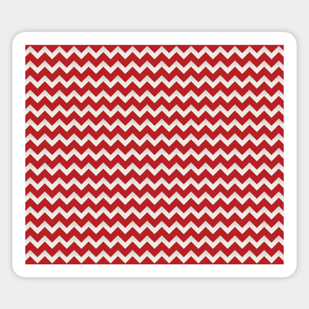 Pretty Simple Chevron Stripes Red and White Shadow - Chevron - Sticker ...
