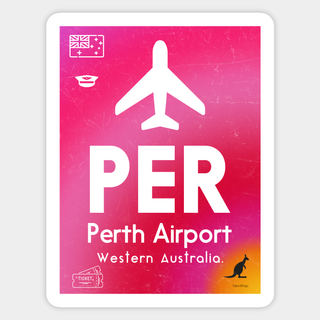 PER PERTH Australia airport - Airport Code - Sticker | TeePublic