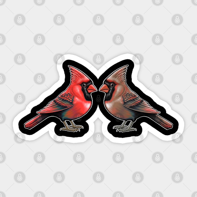 Red Cardinal bird - Red Cardinal Bird - Sticker | TeePublic