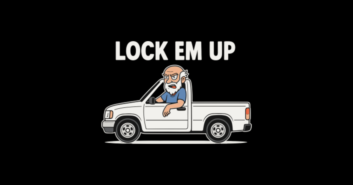 Funny Lock EM UP Private Property - Lock Em Up - Sticker | TeePublic
