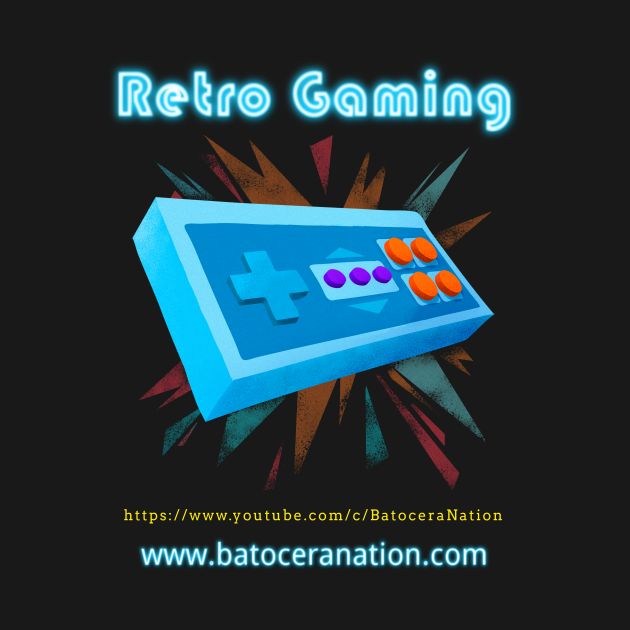 Retro Gamer Logo 23b by Batocera Nation - Retrogaming - T-Shirt | TeePublic