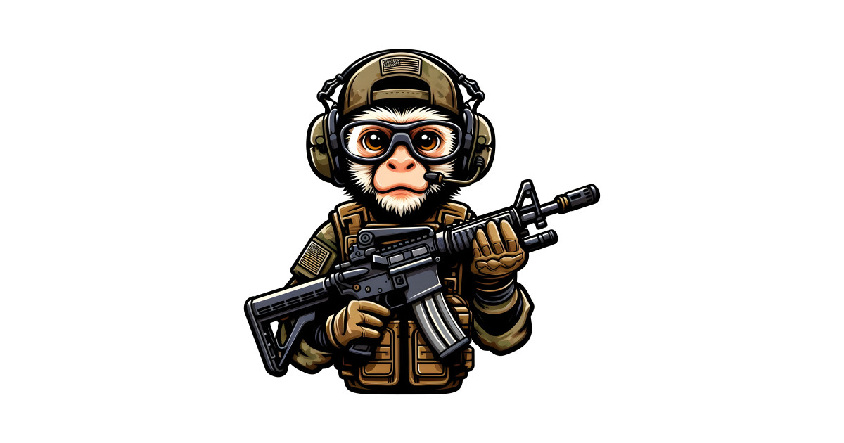 Tactical Monkey - Monkey - T-Shirt | TeePublic