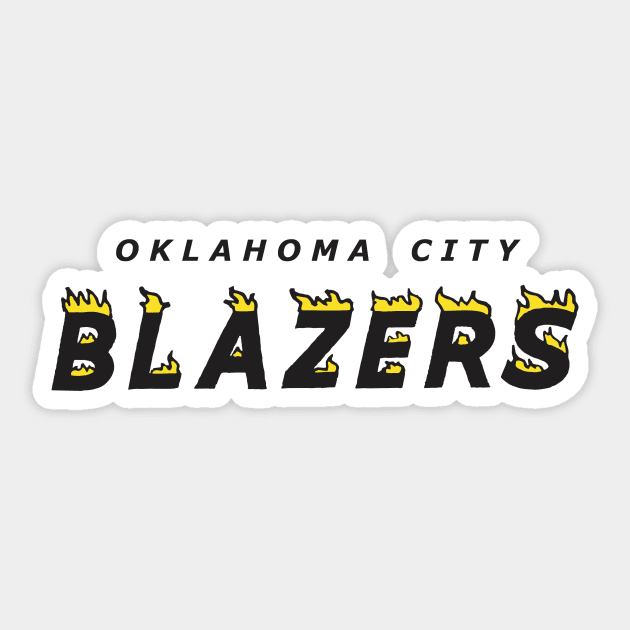 Oklahoma City Blazers logo - Oklahoma City Blazers - Sticker | TeePublic