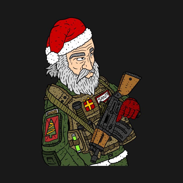 a tactical santa design. military Christmas. - Army Santa - T-Shirt ...
