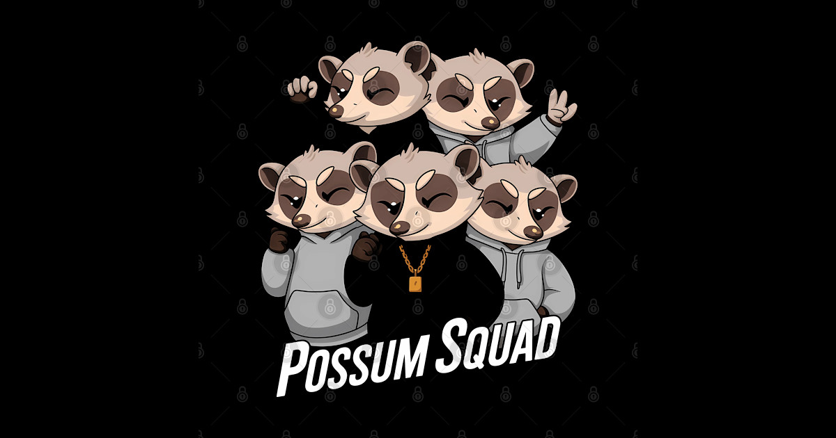 Possum Squad Funny Cartoon Animal Group - Possum - Posters and Art ...