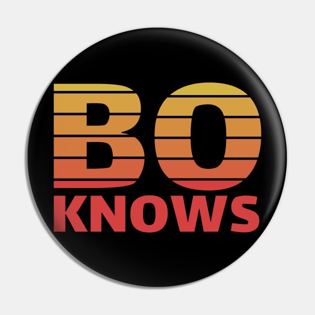 Retro bo knows - Bo Knows - Pin | TeePublic