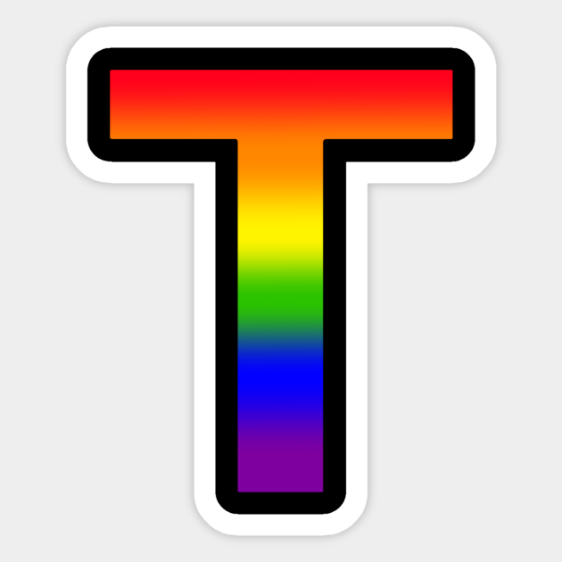 Rainbow Letter T - Rainbow - Sticker | TeePublic