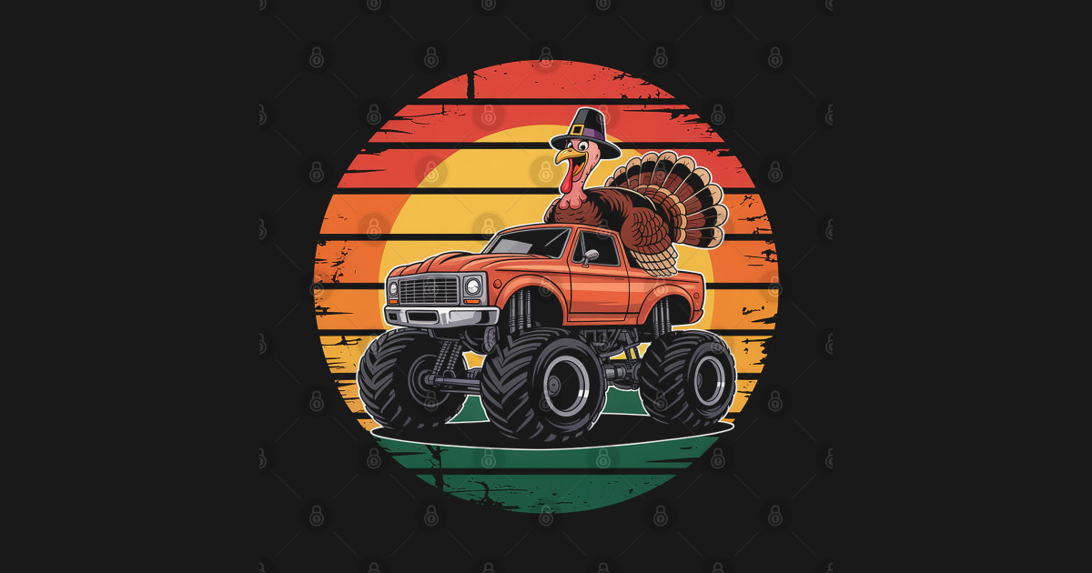 Monster Truck Turkey Sunset Thanksgiving - Monster Truck Turkey Sunset ...