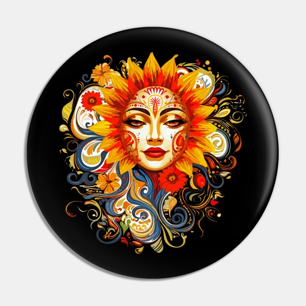 Native American Art Style Female Sun Face - Native American Art Style ...