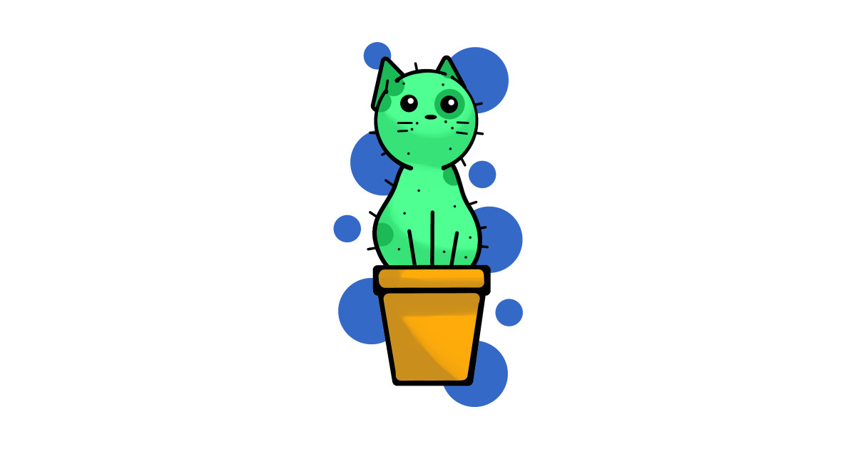 Cat-tus - Green Cat - T-Shirt | TeePublic